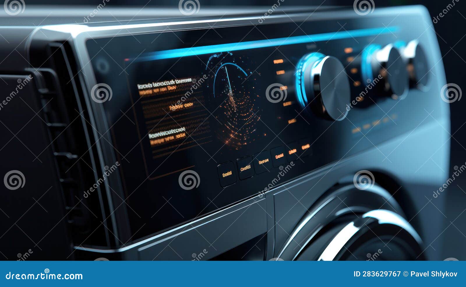 Modern Washing Machine Futuristic Digital Control Display Stock ...