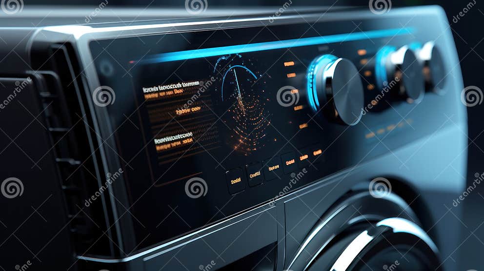Modern Washing Machine Futuristic Digital Control Display Stock ...