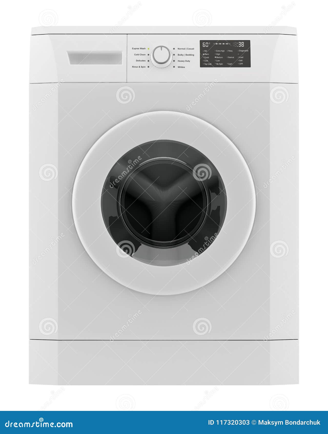 New Modern Washing Machine Back View 3D Render On White With Alpha ...