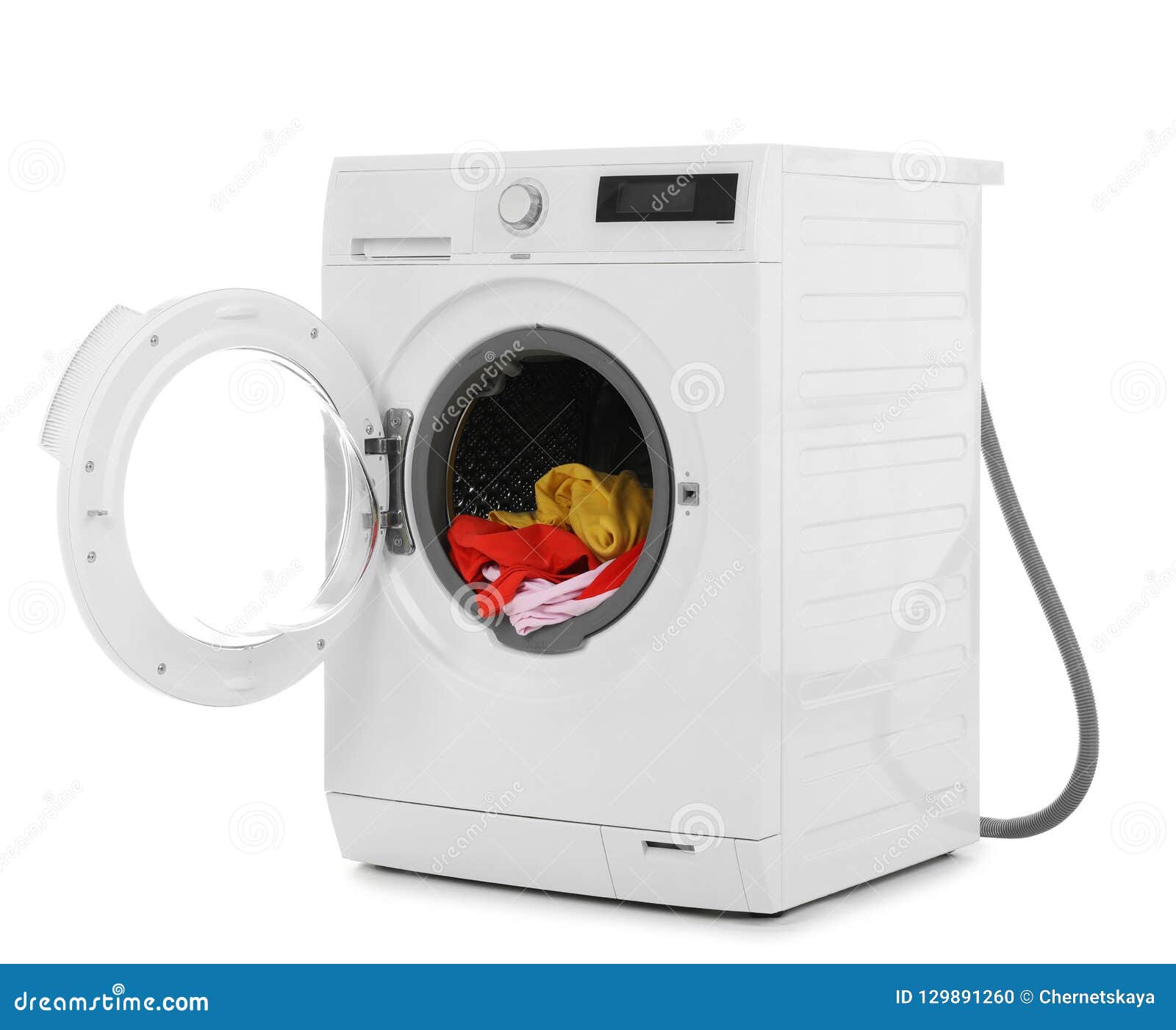Modern Washing Machine with Laundry Stock Photo - Image of housekeeping ...