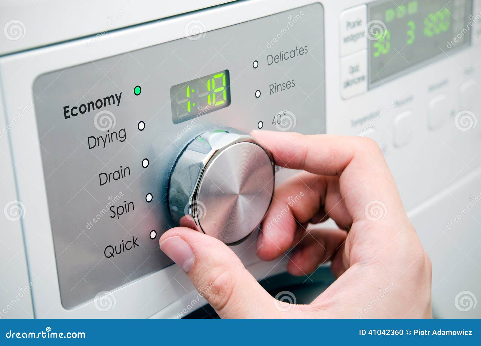 Modern Washing Machine Panel Stock Photo - Image of hand, panel: 41042360