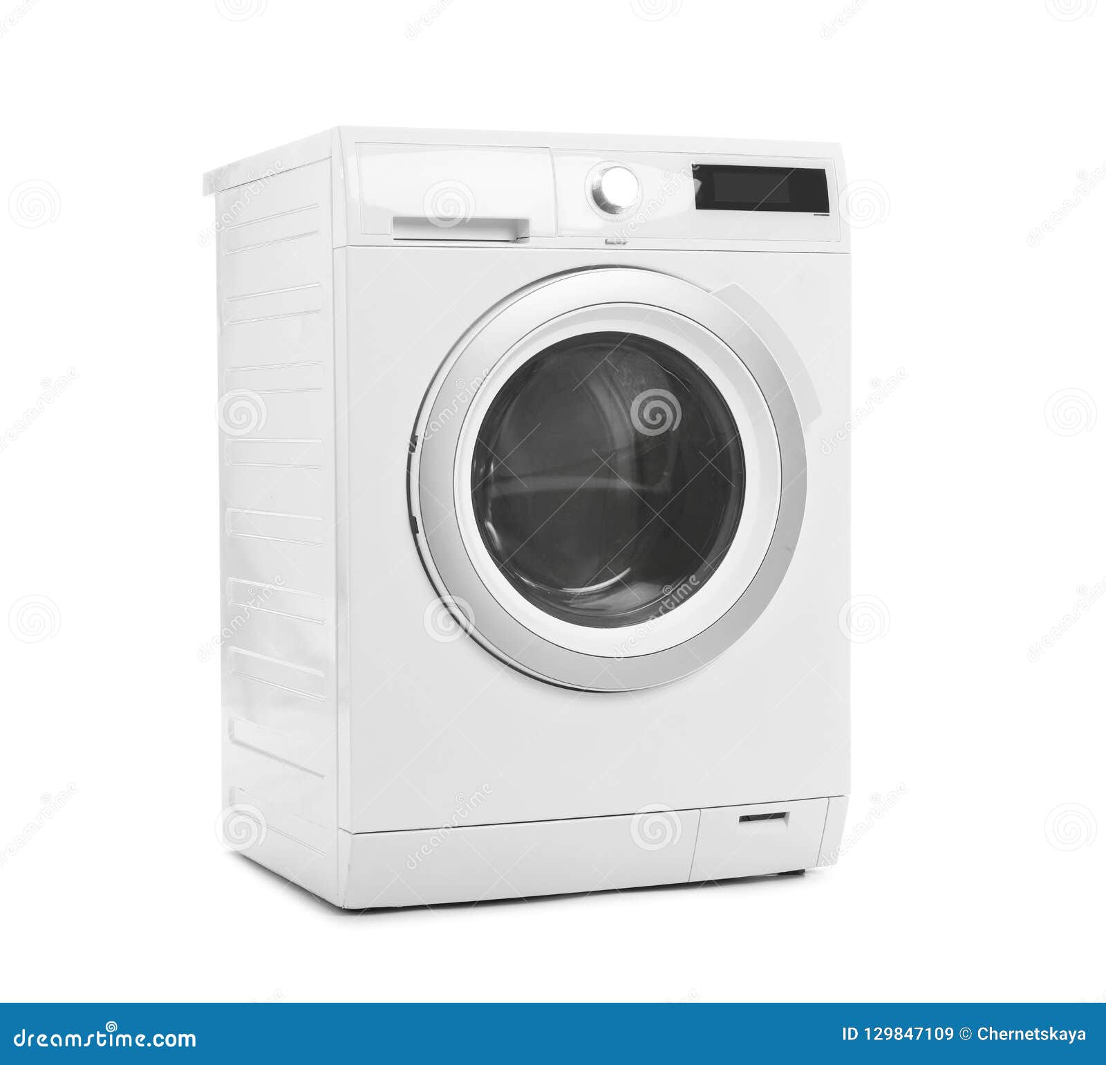 Modern Washing Machine on White Background Stock Image - Image of ...
