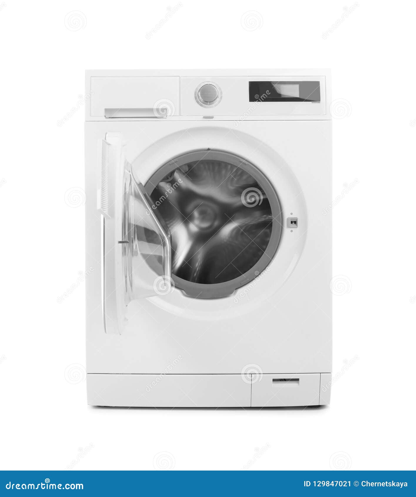 Modern Washing Machine on White Background. Stock Image - Image of door ...