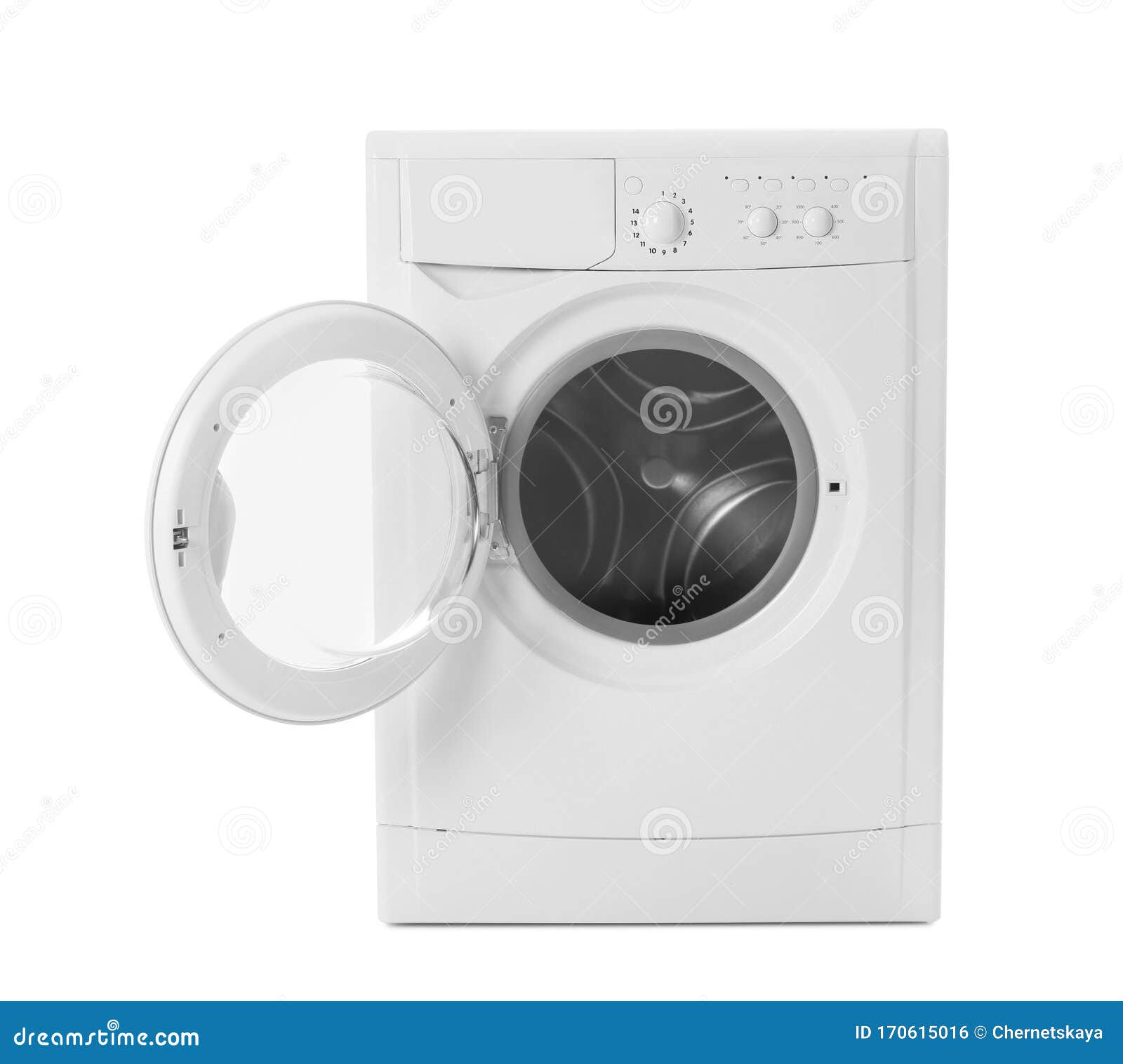Modern Washing Machine on White. Laundry Day Stock Photo - Image of ...