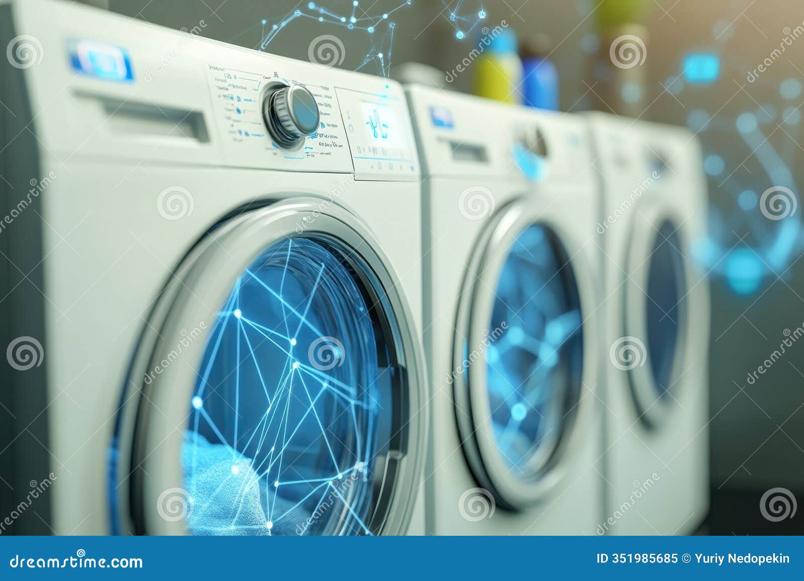Modern Washing Machines with Smart Technology in a Contemporary Laundry ...