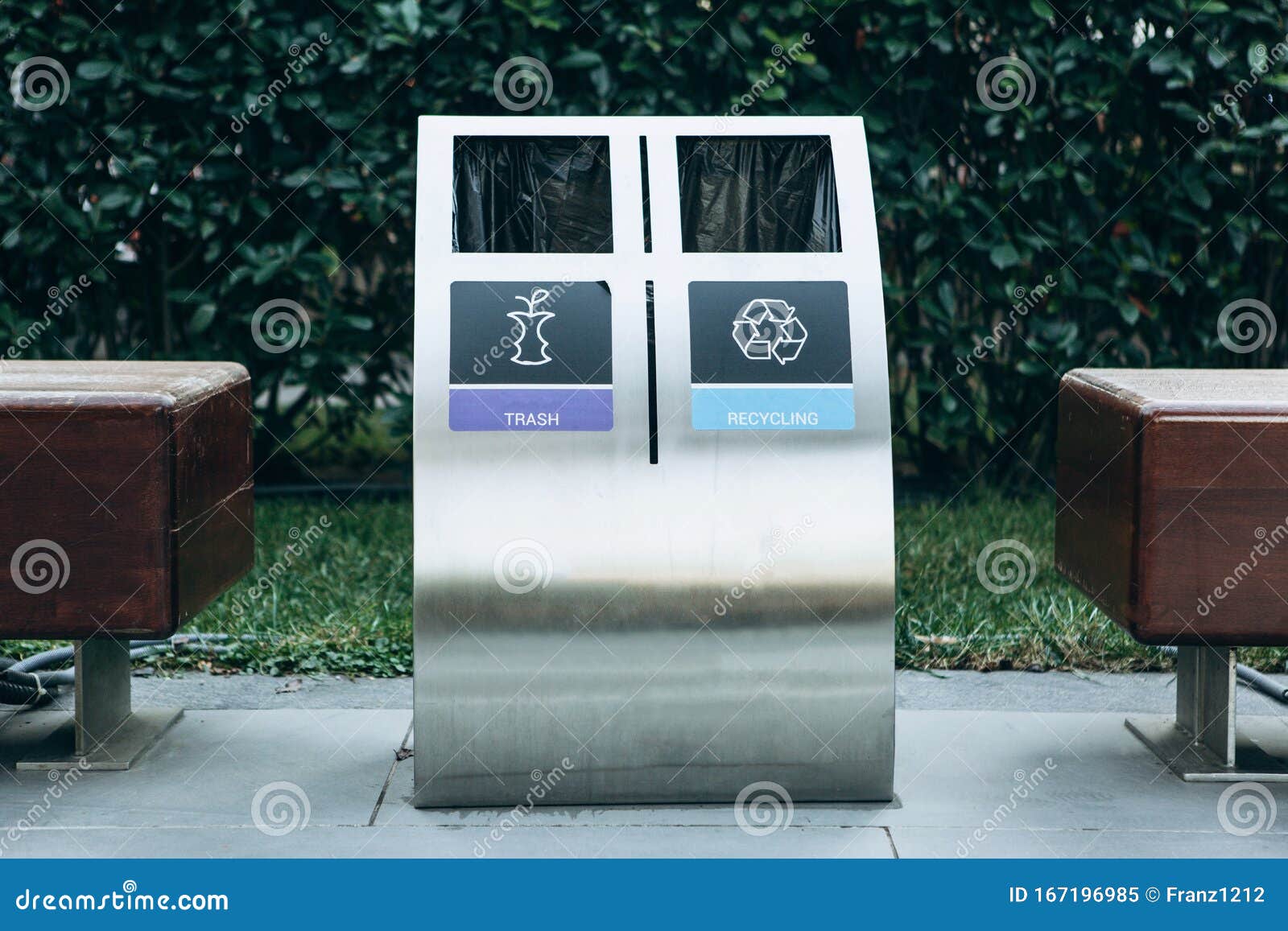 Modern Waste Bin for Separate Collection of Trash and Recyclable Waste ...