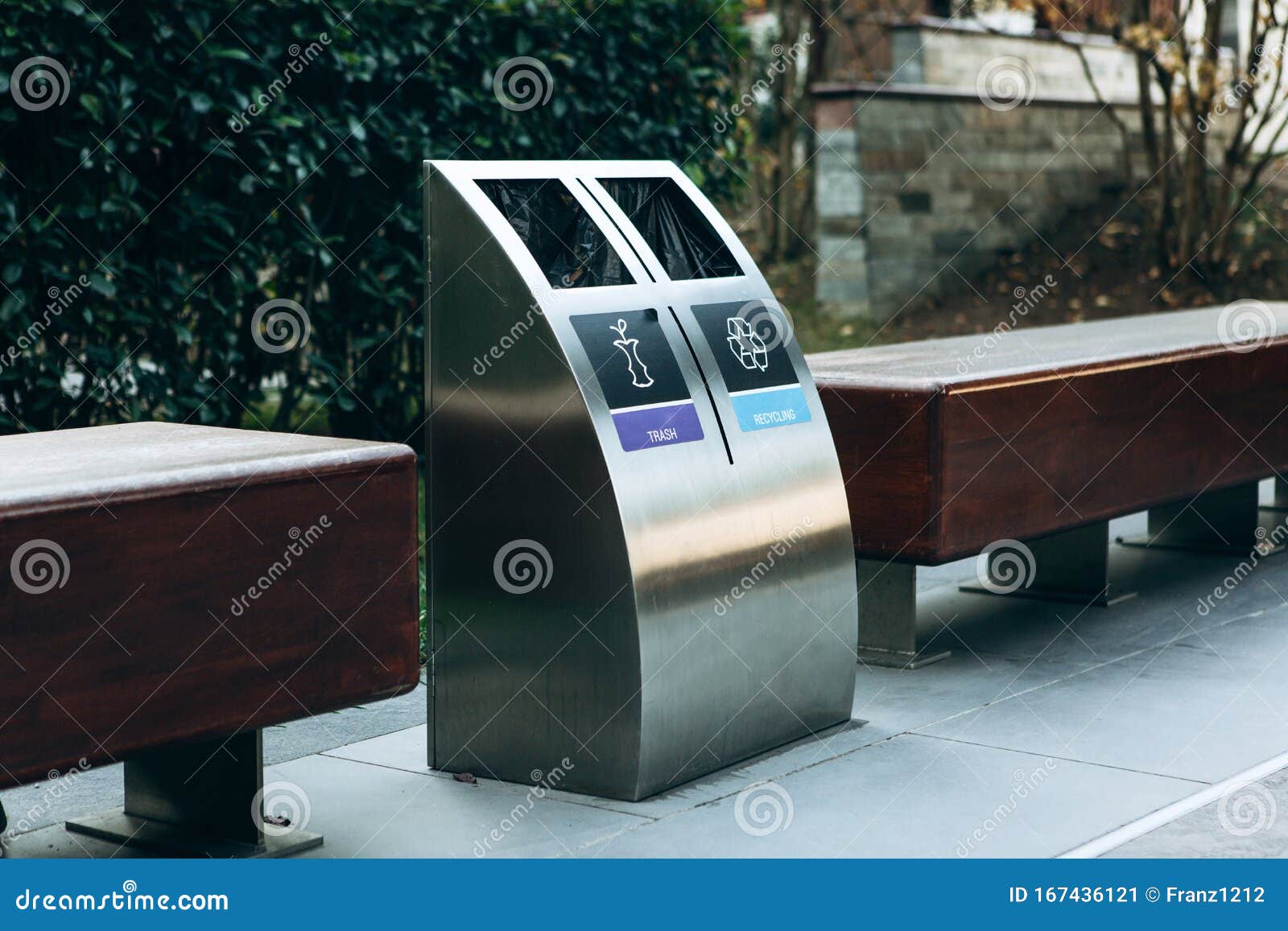 Modern Waste Bin for Separate Collection of Trash and Recyclable Waste ...