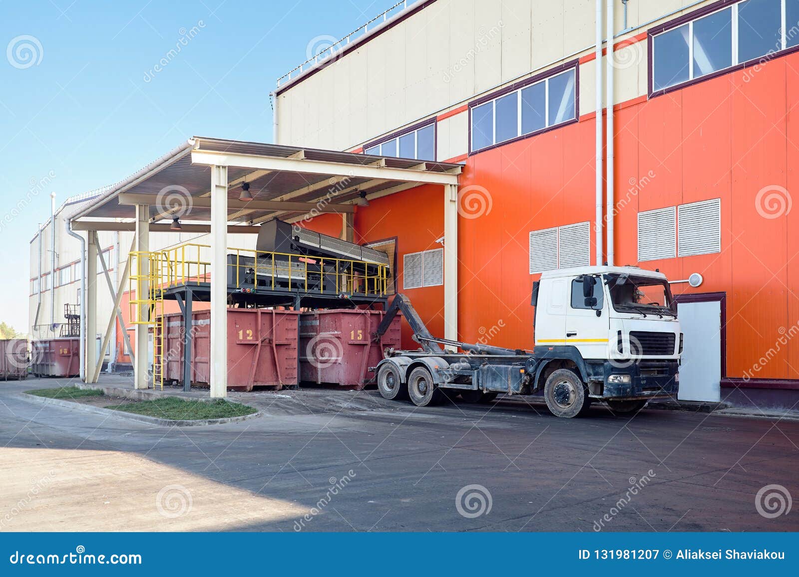 At Modern Waste Recycling Plant Yard, Process of Loading Sorted Stock ...