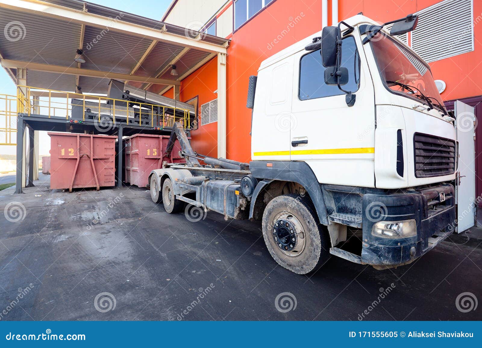 At Modern Waste Recycling Plant Yard, Process of Loading Sorted Garbage ...