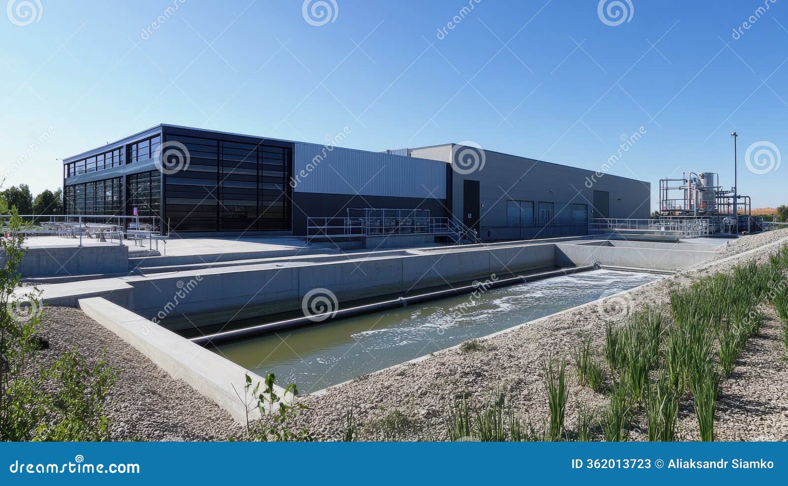 Modern Wastewater Treatment Plant 3D Model Green Technology Sustainable ...