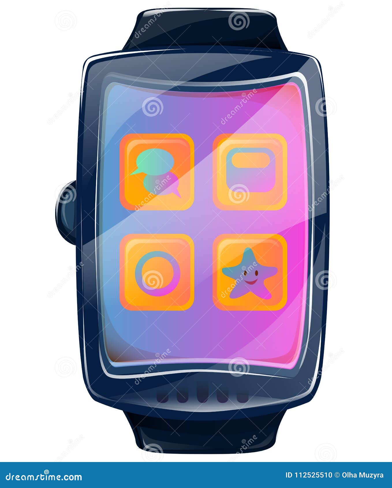 Modern Watch Mobile Illustration Stock Vector - Illustration of ...