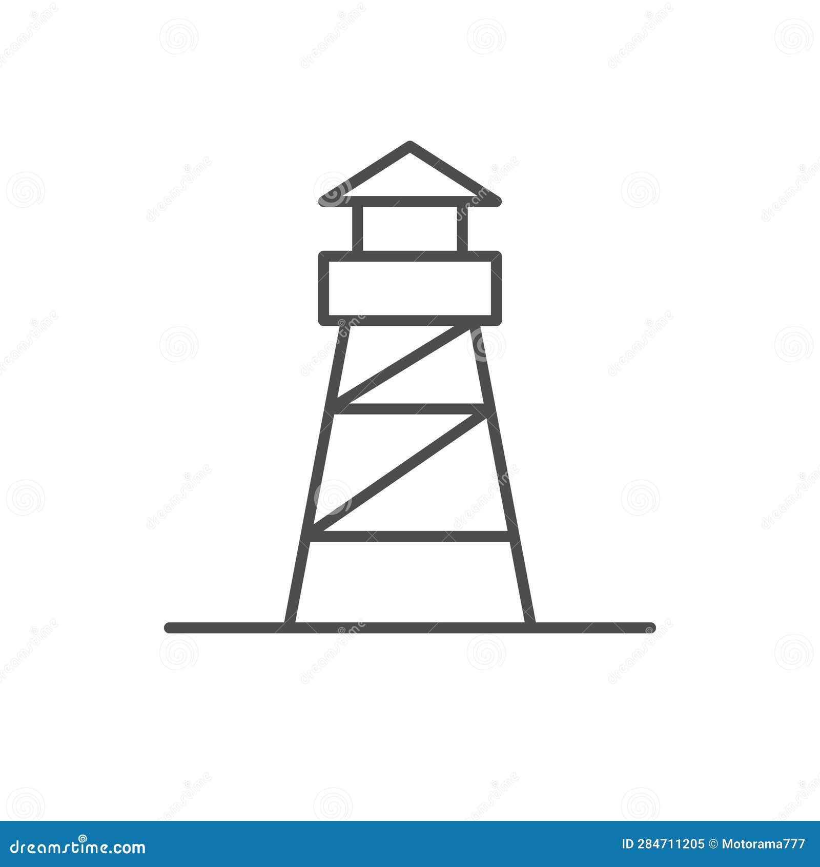 Modern Watchtower Line Outline Icon Stock Vector - Illustration of ...