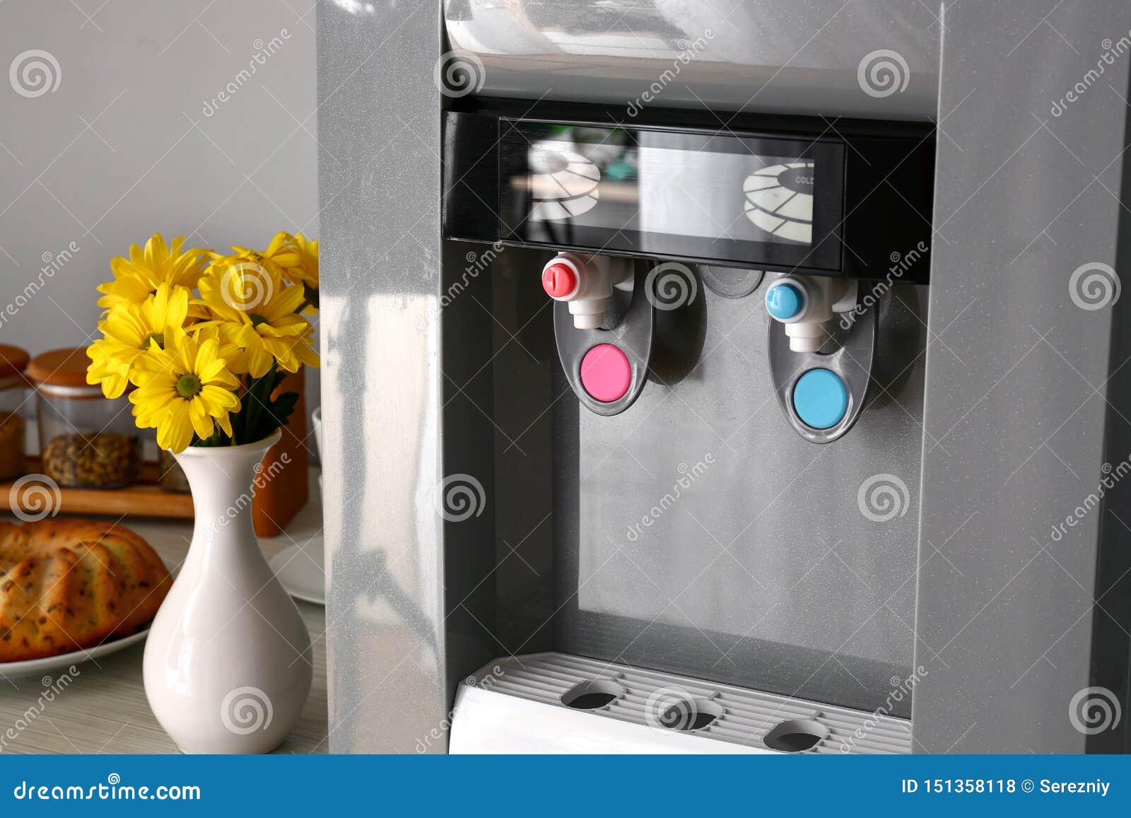 Modern Water Cooler on Table in Kitchen Stock Photo - Image of modern ...