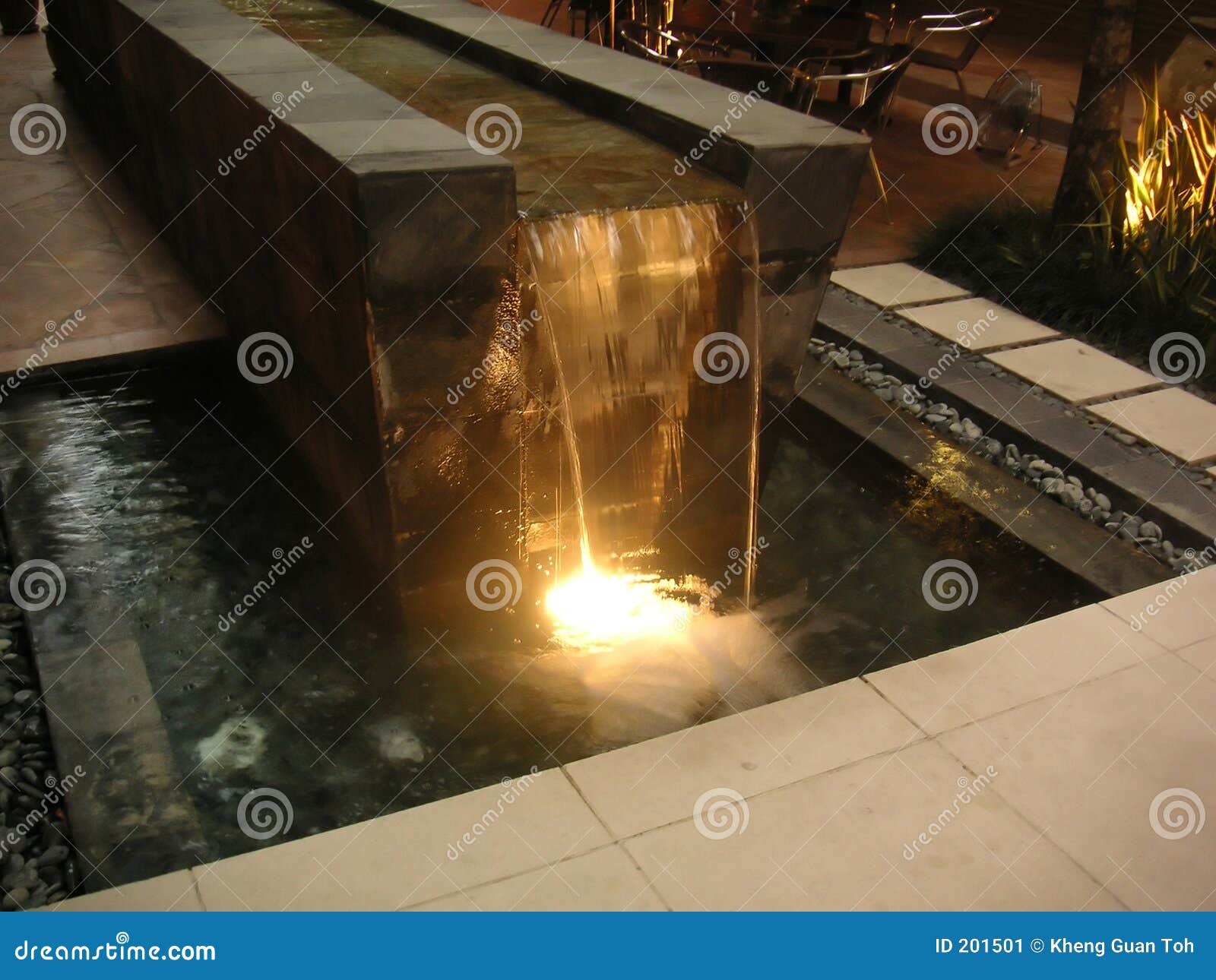 Modern water fountain stock image. Image of artistic, light - 201501