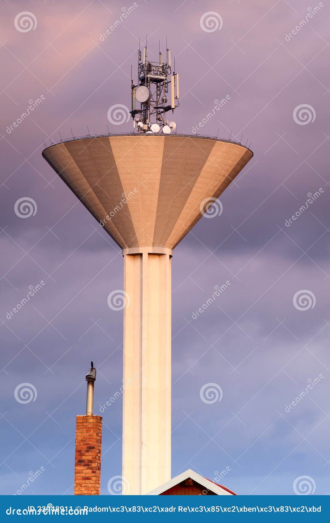Modern water tank tower stock image. Image of communications - 22948911
