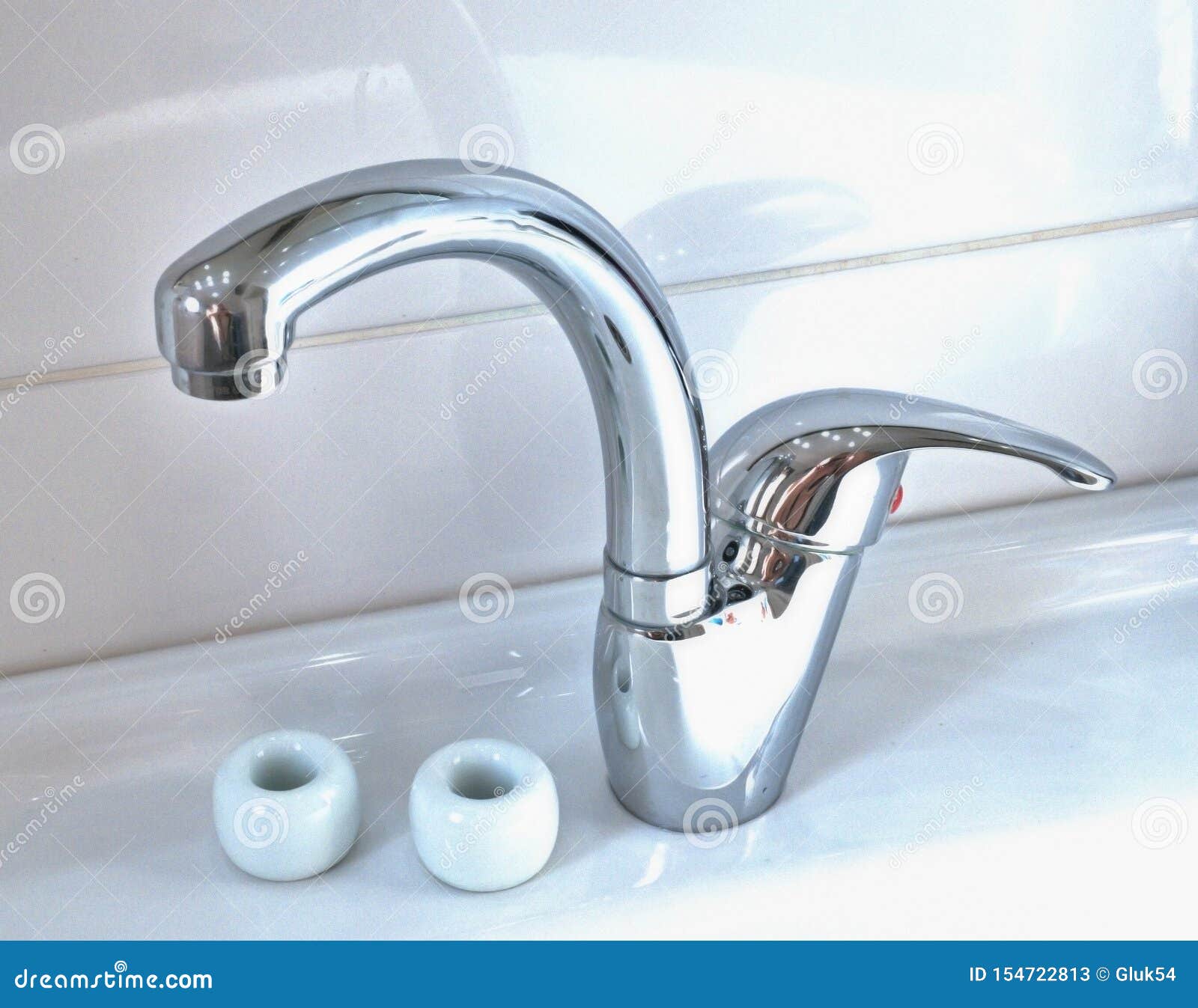 Modern Water Tap Made in the Form of a Chrome-plated Monoblock for the ...