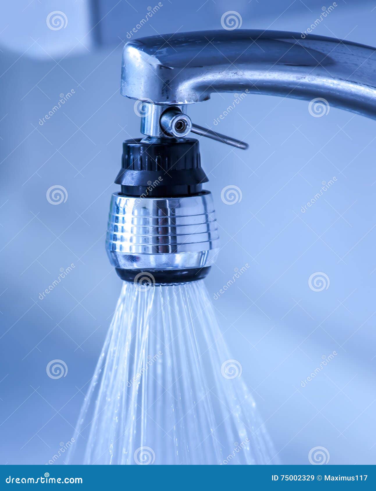 Modern water tap stock image. Image of bathroom, blue - 75002329