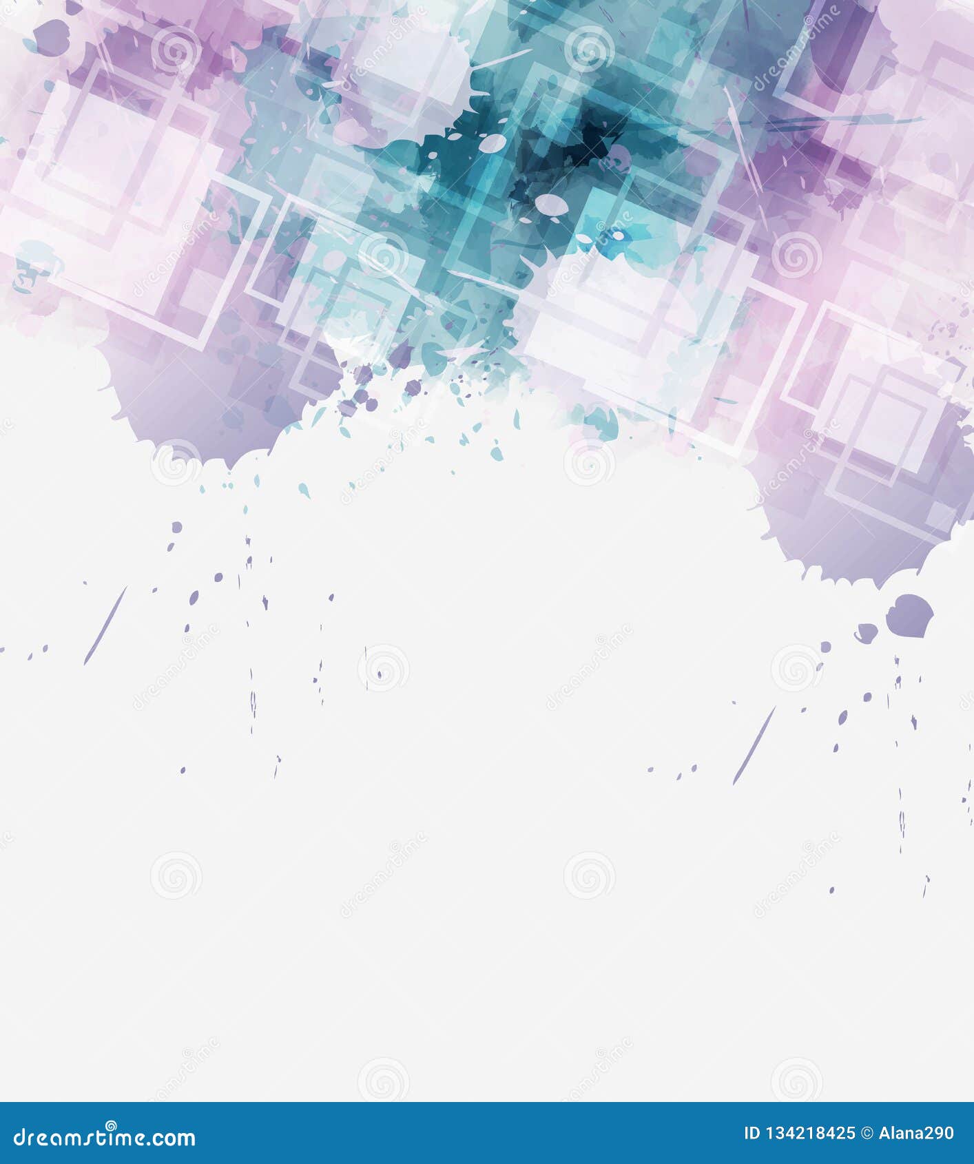 Modern Watercolor Background with Square Elements Stock Vector ...