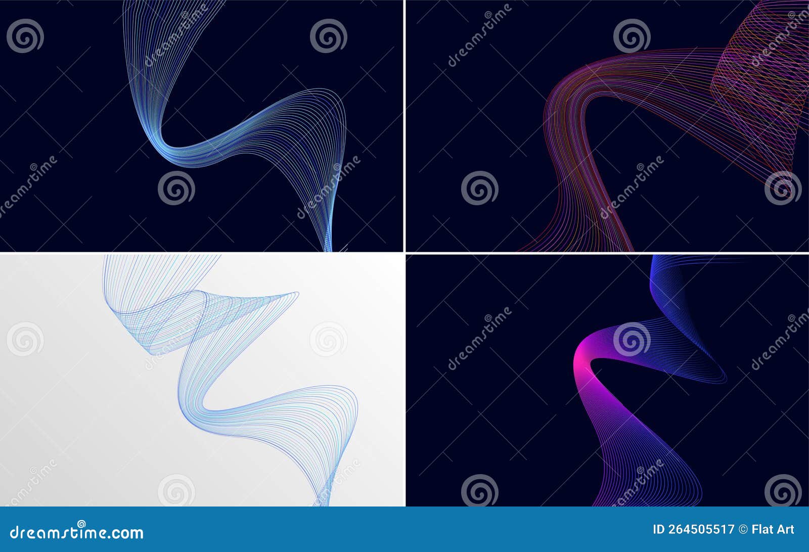 Modern Wave Curve Abstract Presentation Background Pack Stock Vector ...