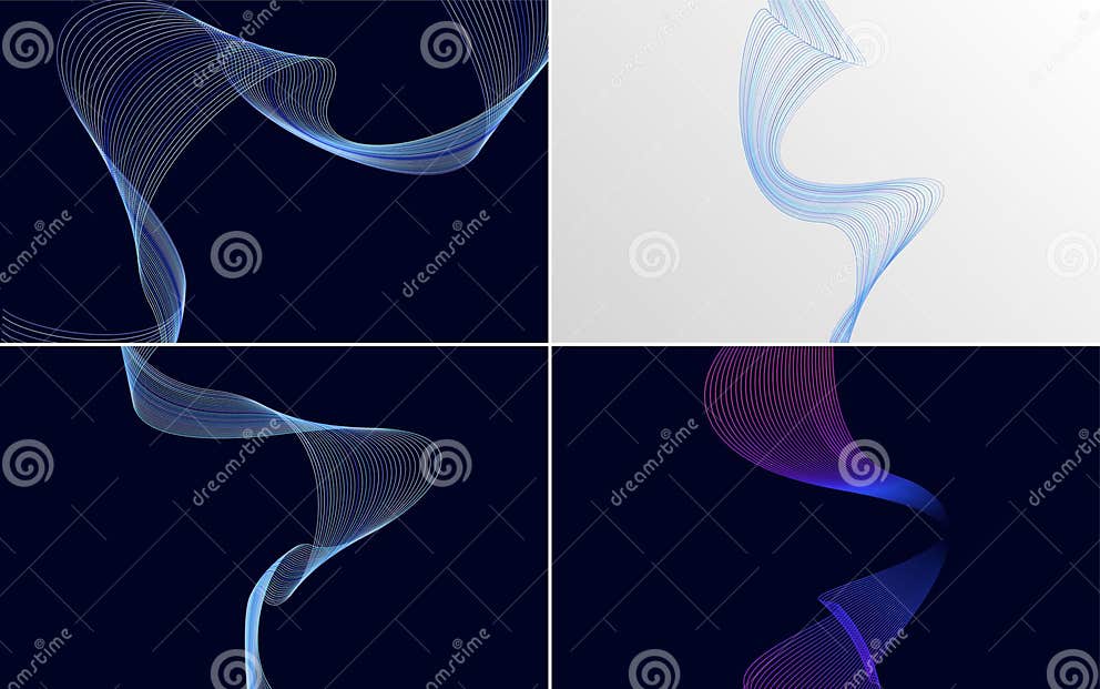 Modern Wave Curve Abstract Vector Background Pack for a Chic and ...