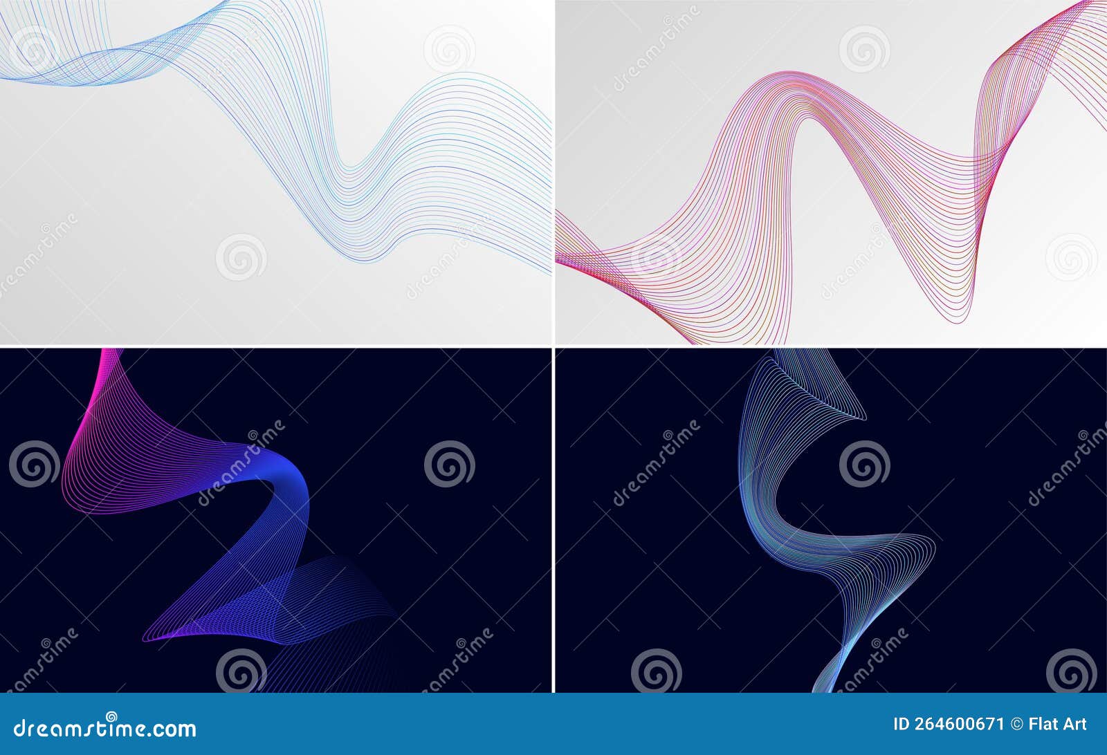 Modern Wave Curve Abstract Vector Background Pack for a Chic and ...