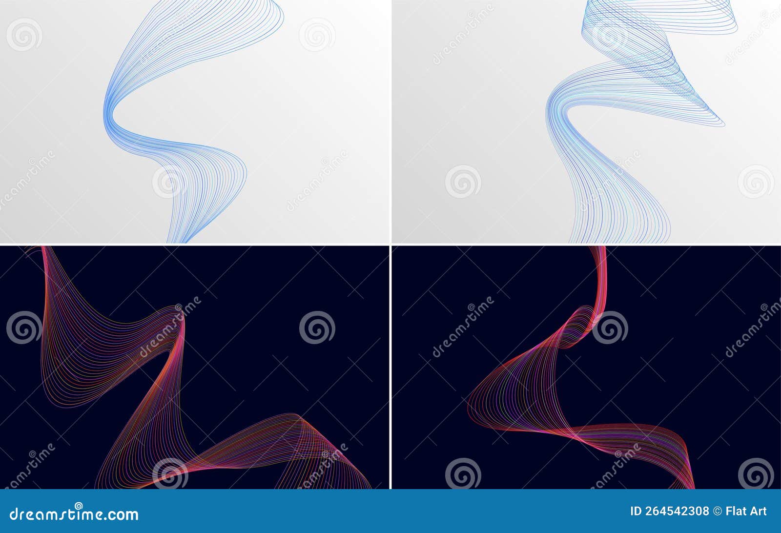 Modern Wave Curve Abstract Vector Background Pack for a Sleek and ...