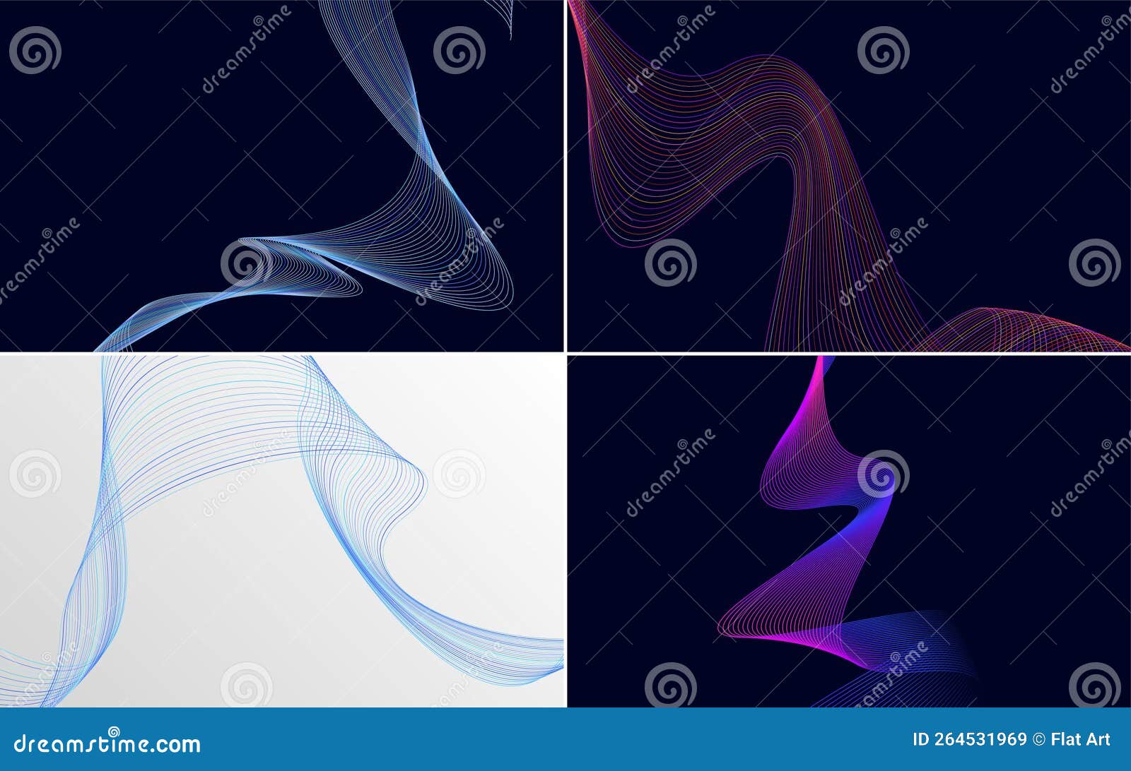 Modern Wave Curve Abstract Vector Backgrounds for a Polished and ...