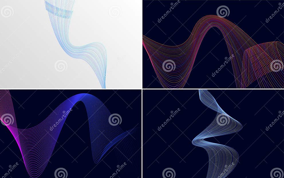 Modern Wave Curve Abstract Vector Backgrounds for a Polished and ...