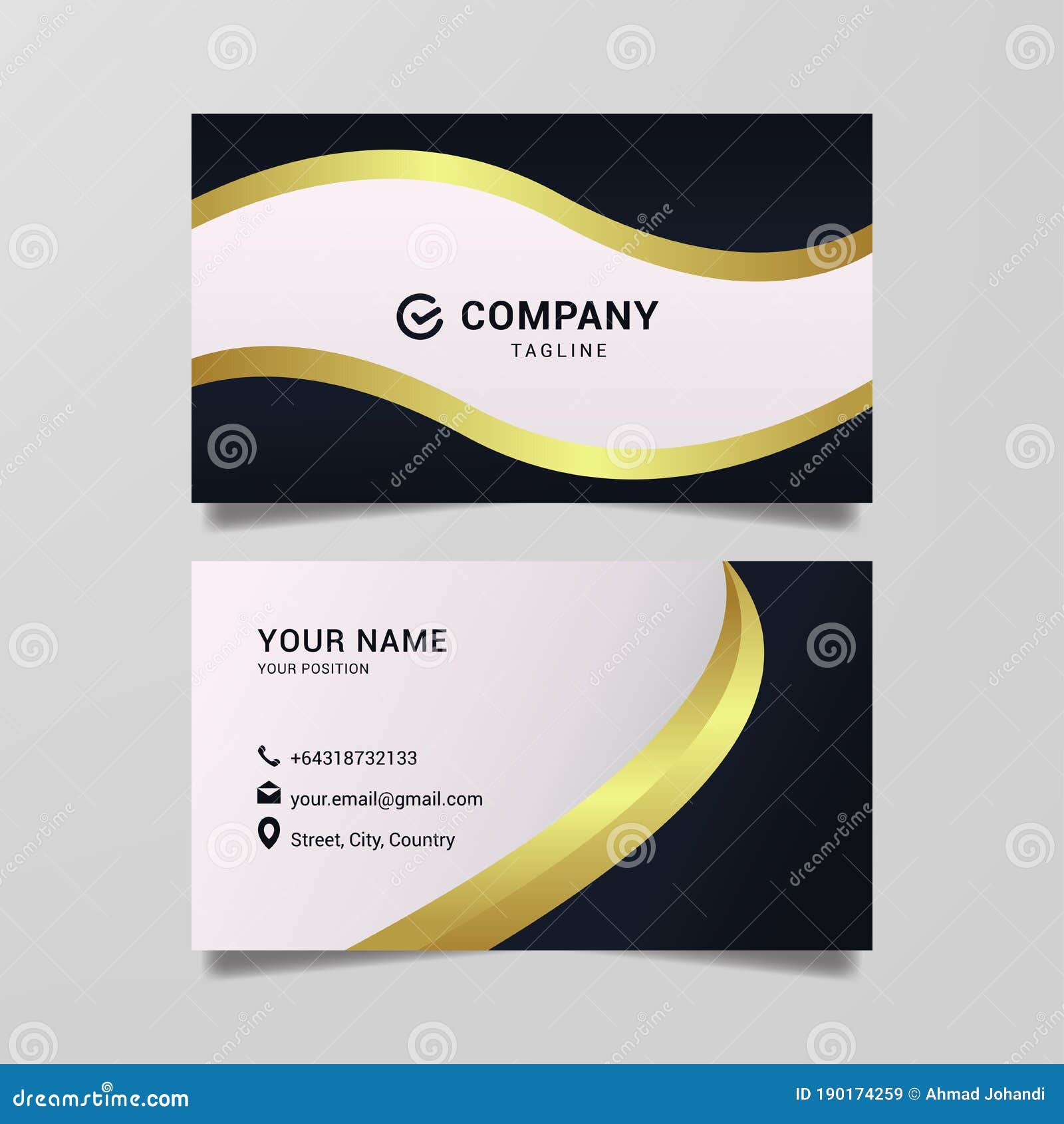Modern Wave Design for Business Card Template Vector Stock Vector ...
