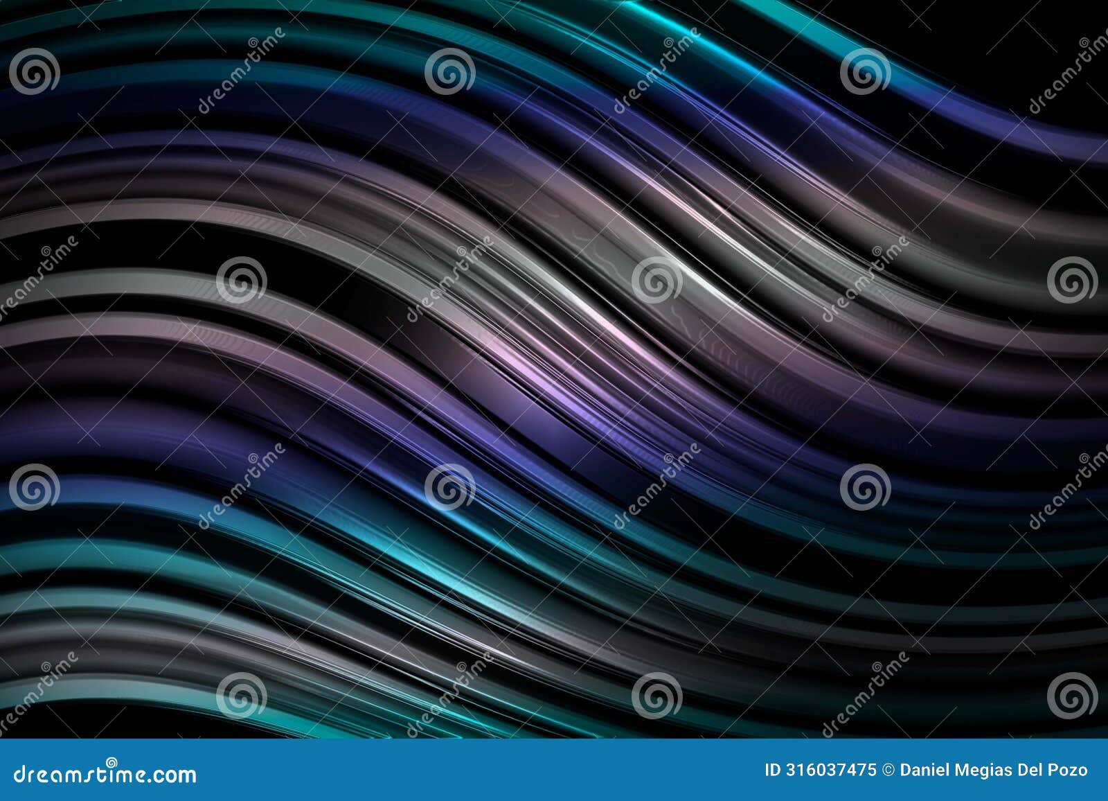 Modern Wave Pattern with a Black Background. Illustration Stock ...