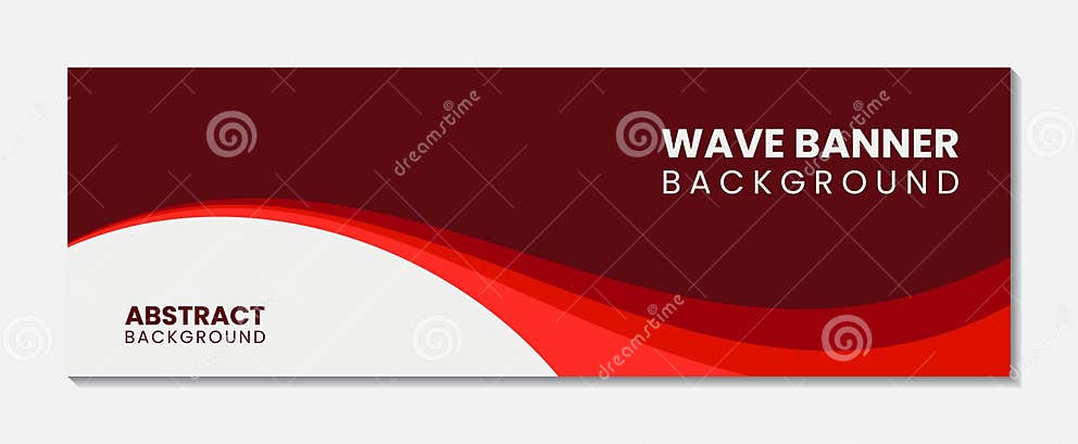 Modern Wave Shape Banner Design Template with Red Background Stock ...