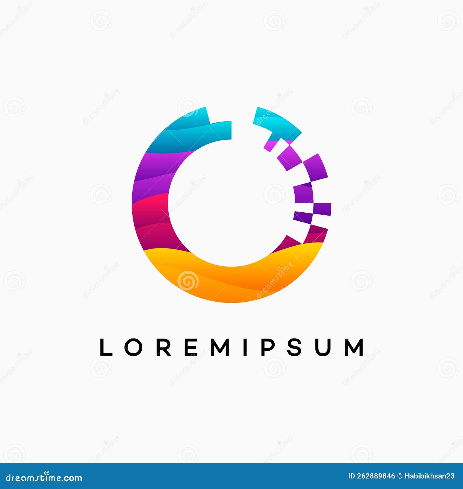 Modern Wavy Circle Technology Logo Template, Wire Tech Logo Designs ...