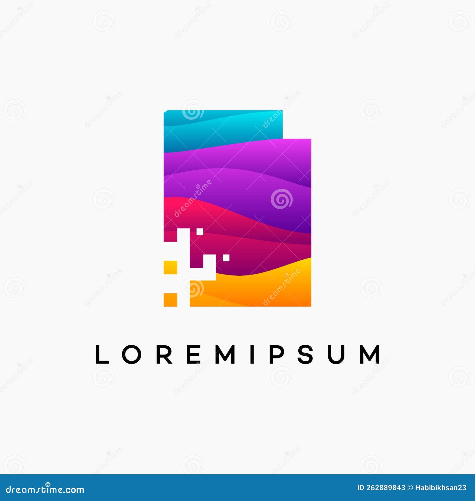 Modern Wavy Digital Document Logo Designs Concept Vector, Pixel ...