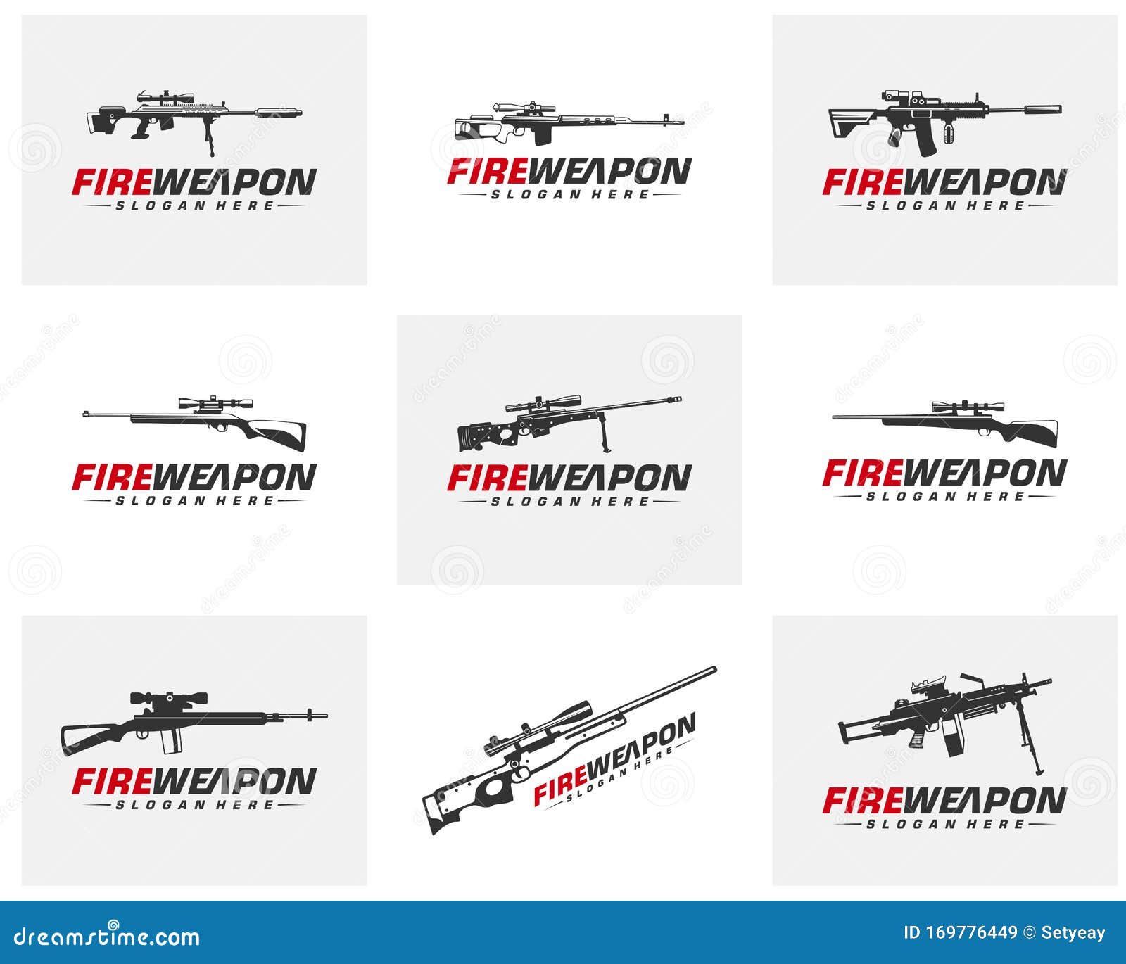 Modern Weapon Collection Vector, Gun Logo Template, Illustration Stock ...