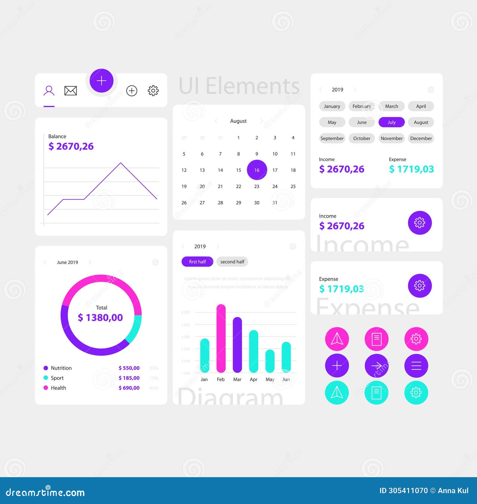 Modern Web and App Ui Elements Template. Stock Illustration ...