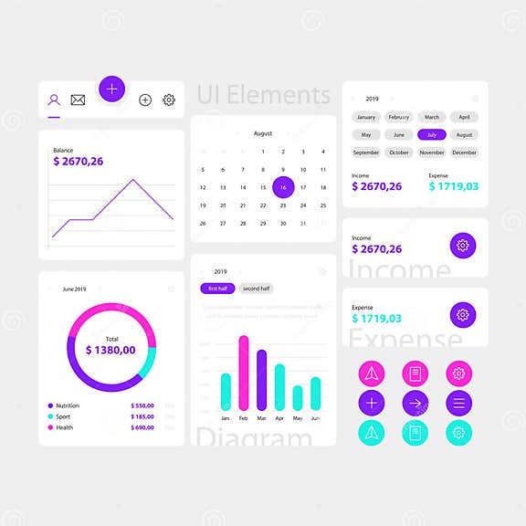Modern Web and App Ui Elements Template. Stock Illustration ...