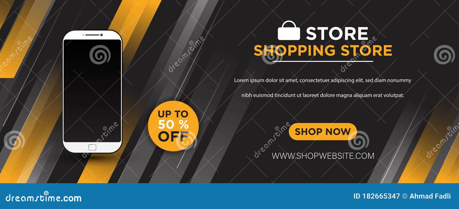 Modern Web Banner. Shopping Store Editorial Photography - Illustration ...