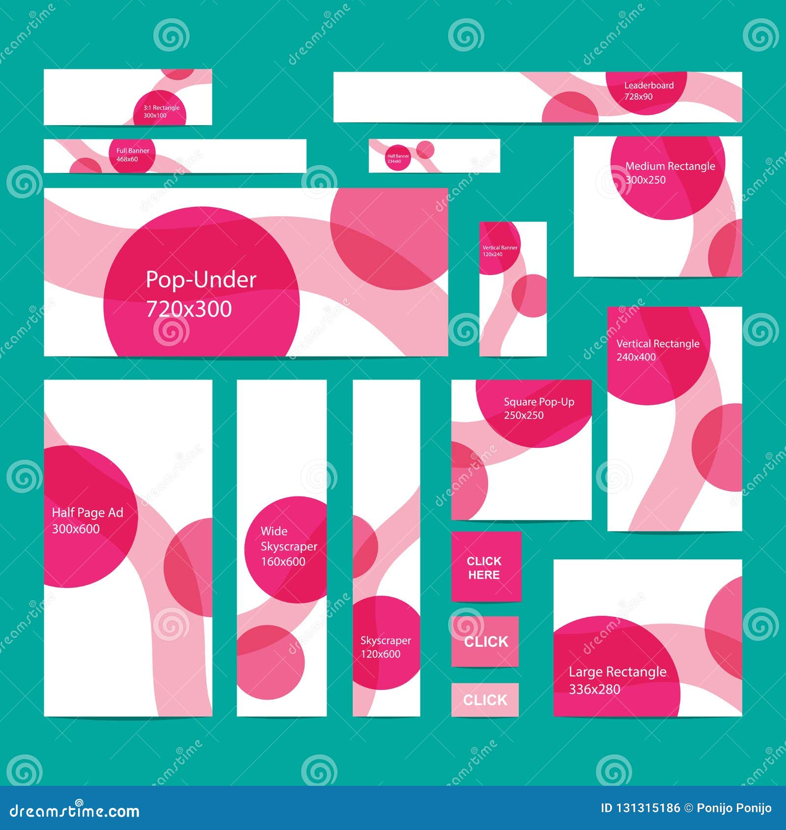 Modern Web Banners Set in Standard Sizes Stock Illustration ...