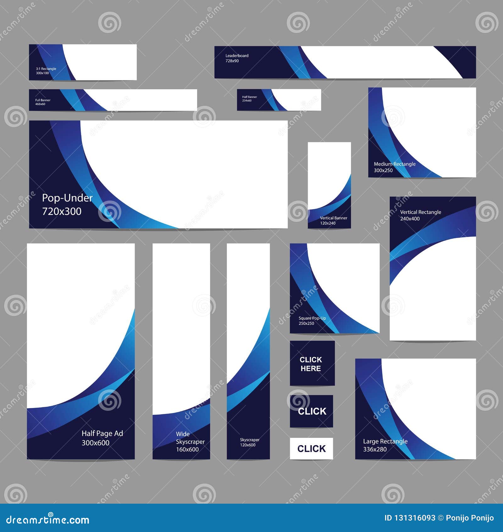 Modern Web Banners Set in Standard Sizes Stock Vector - Illustration of ...