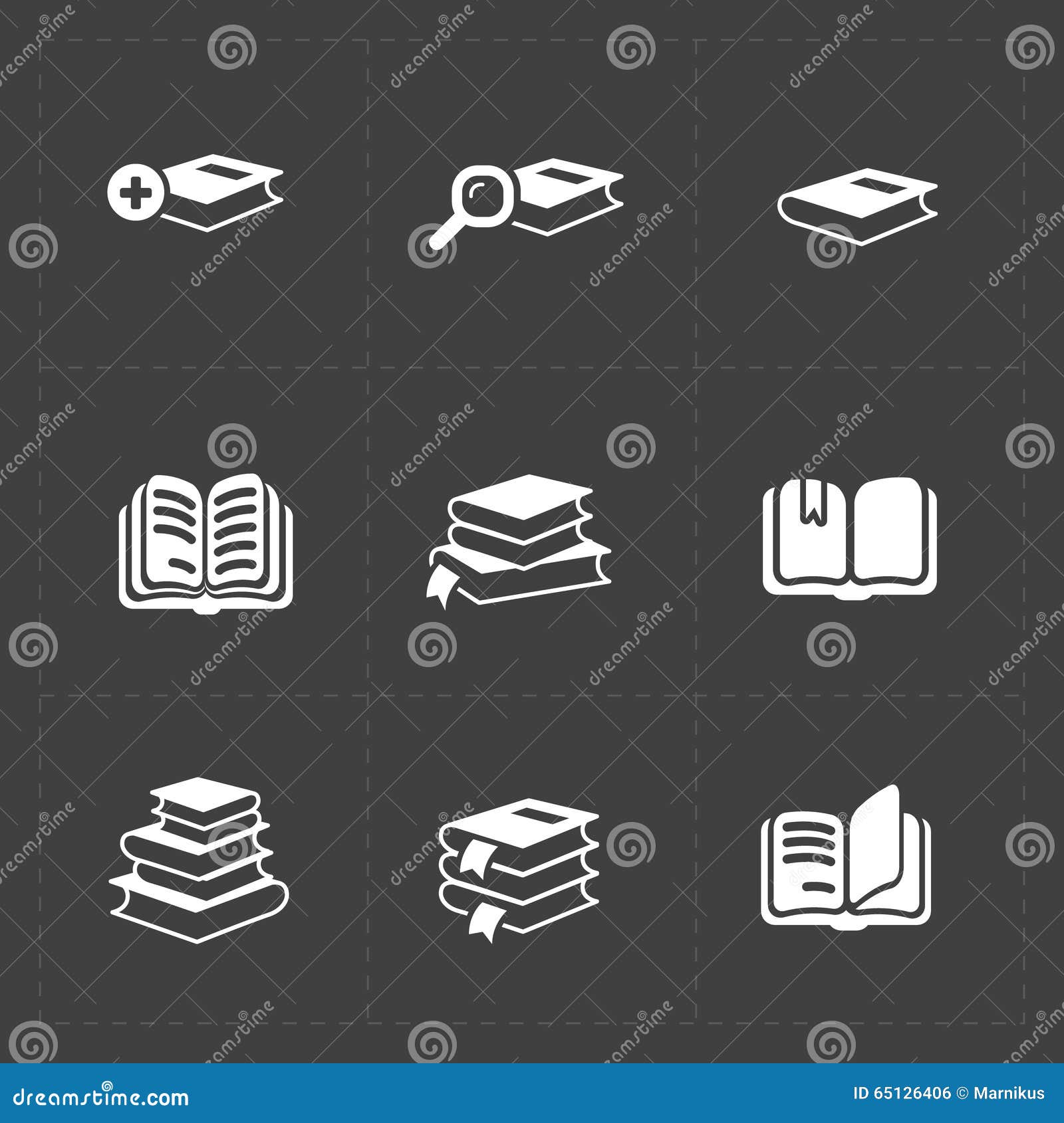 Modern Web Books Set on Dark Stock Vector - Illustration of library ...