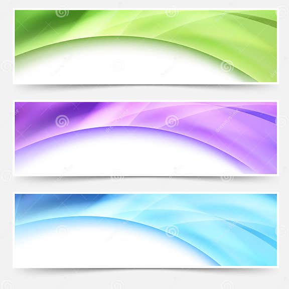 Modern Web Bright Glowing Header Footer Set Stock Vector - Illustration ...