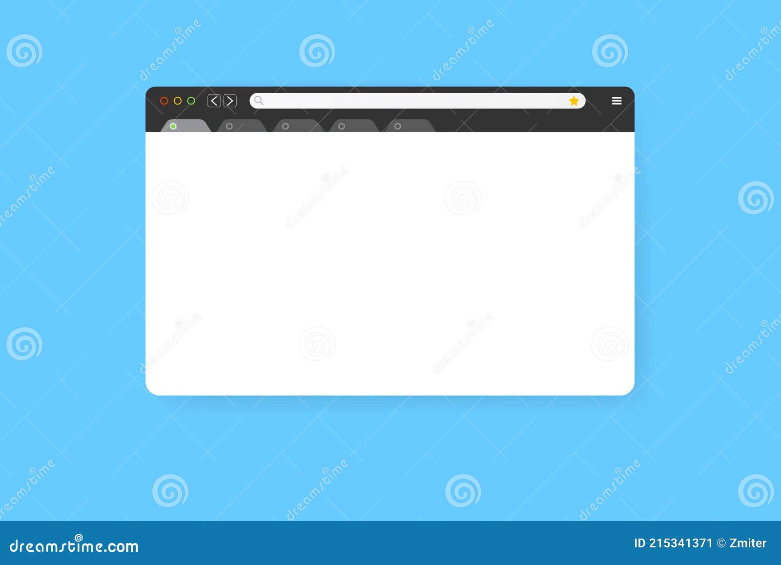 Modern Web Browser Window Design Isolated on Blue Background. Web ...