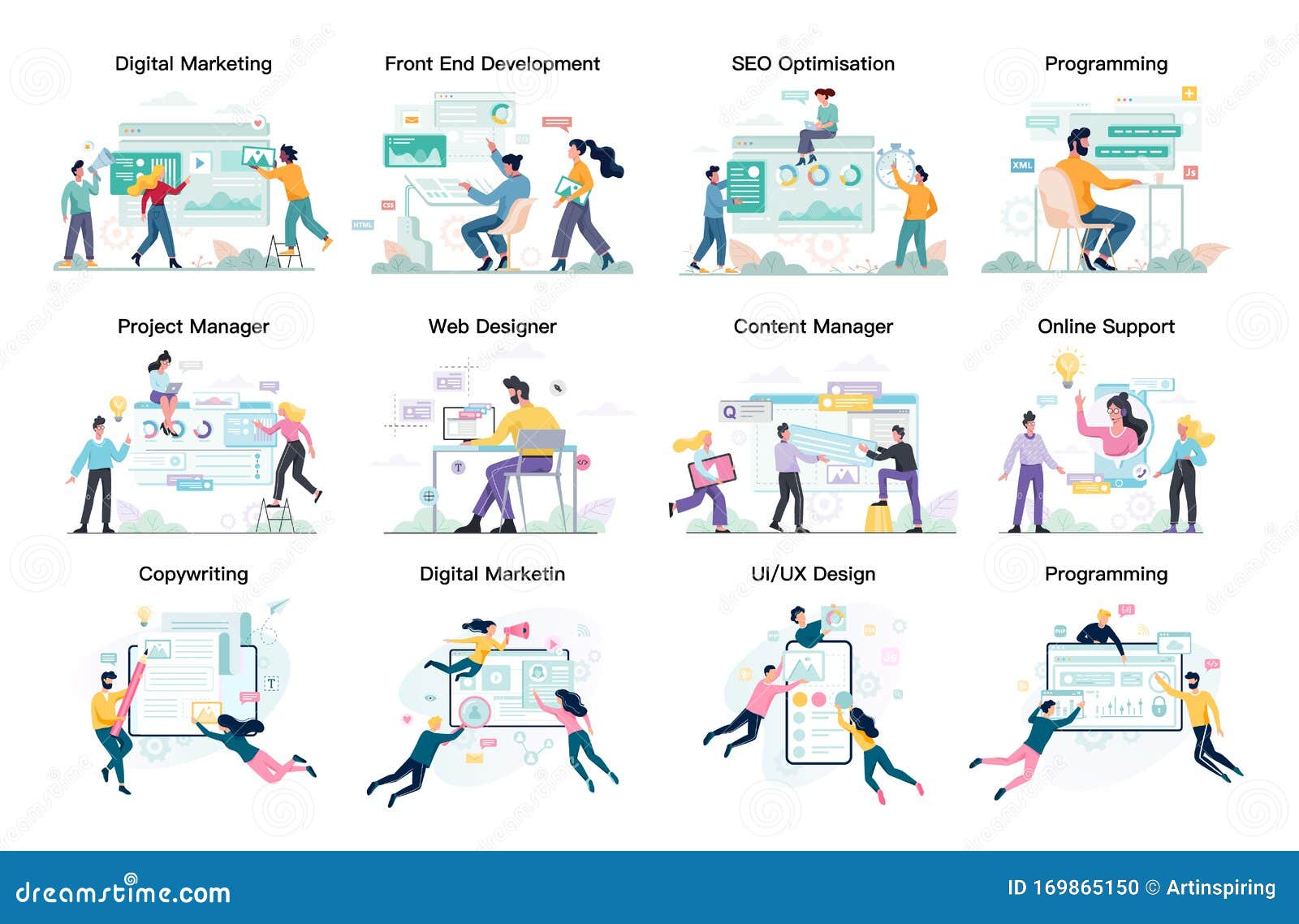 Modern Web Business Service Set. Web Development Stock Vector ...
