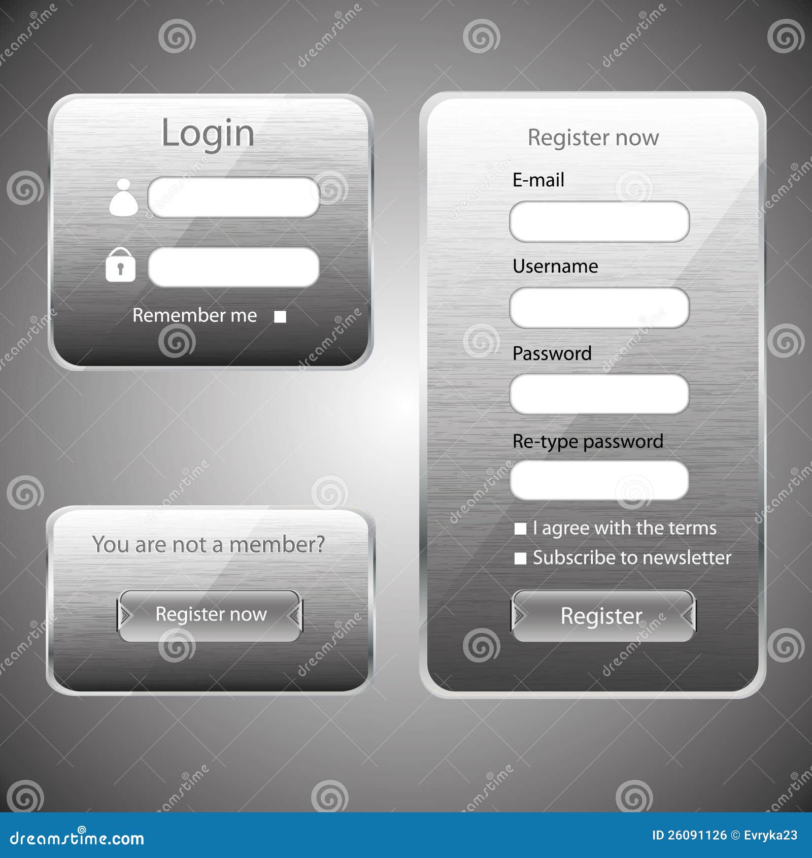 Modern web card form stock vector. Illustration of grid - 26091126