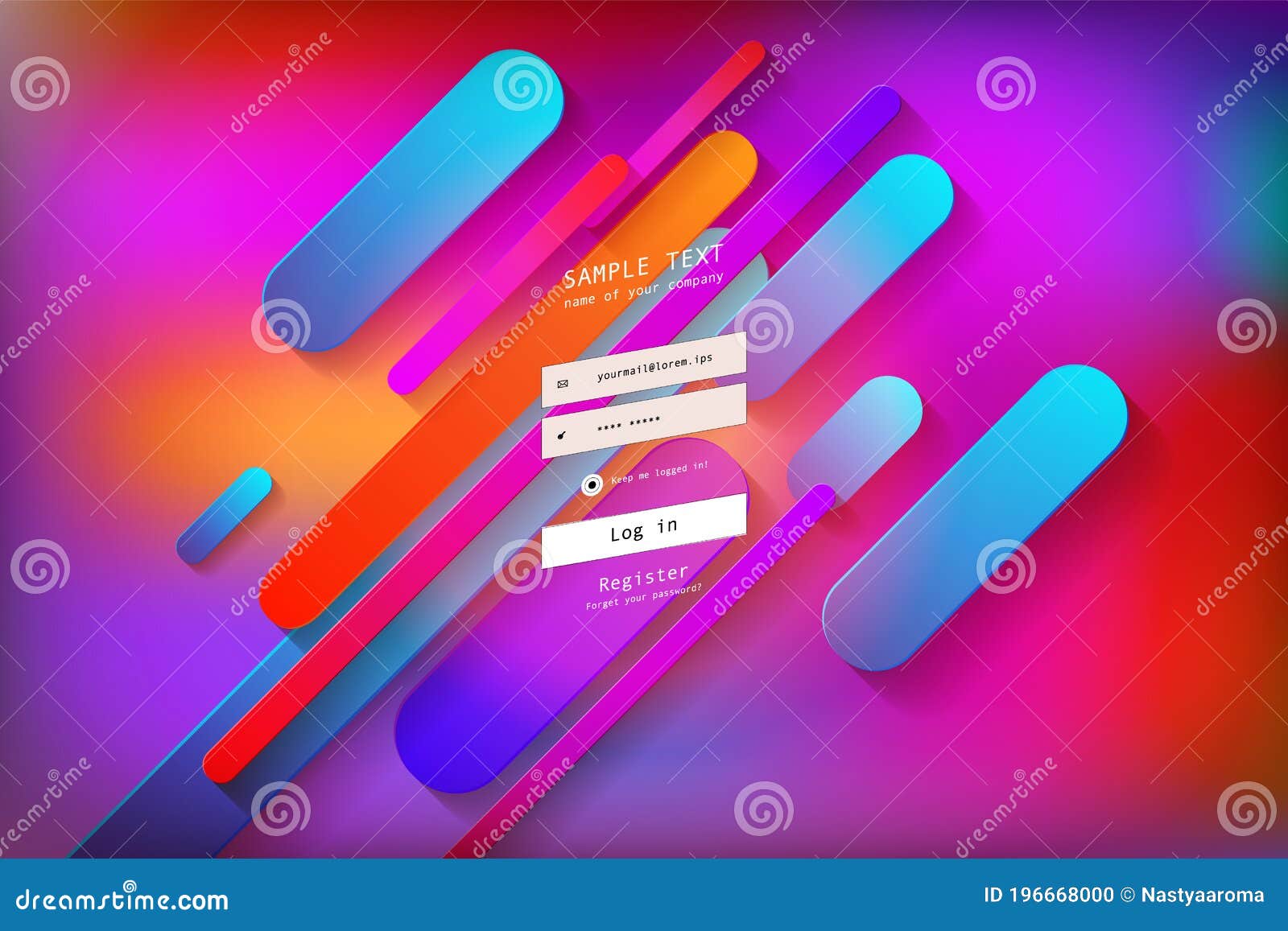 Modern web card login form stock illustration. Illustration of computer ...