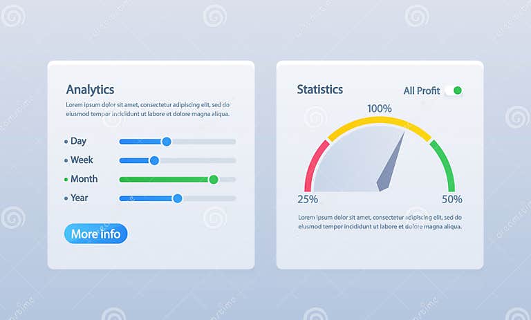 Modern Web Dashboard with Two Panels Stock Vector - Illustration of presentation, modern: 333989406
