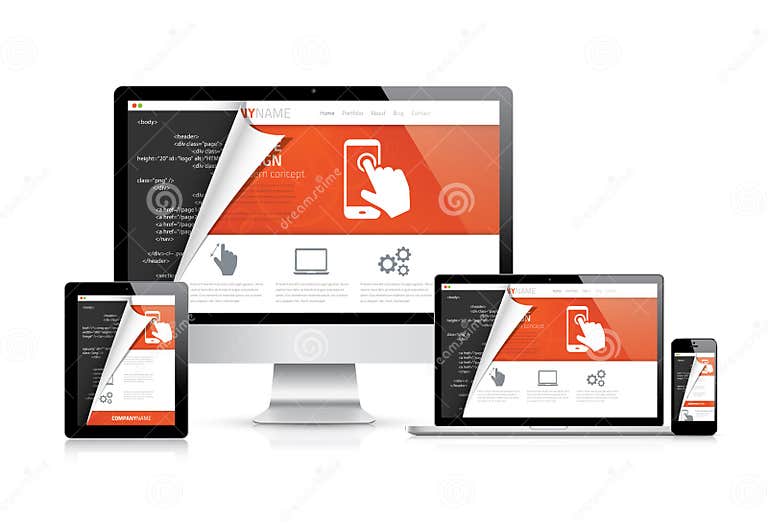 Modern Web Design Computer Developers Coding Workspace Vector Stock ...