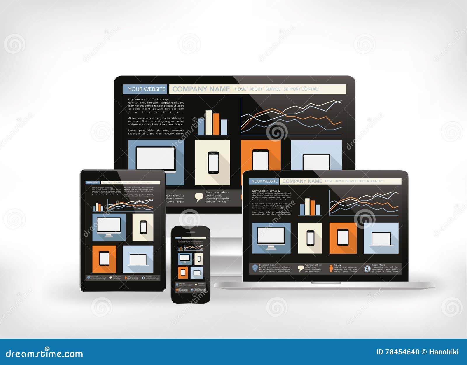 Modern Web Design Concept - Electronic Devices Vector Stock Vector ...