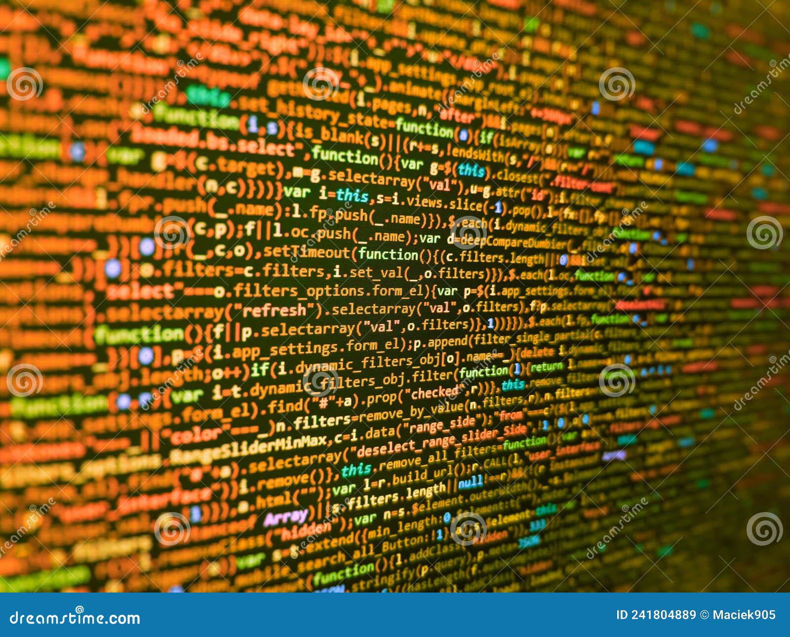 Modern Web Development Background Monitor Closeup Of Function Source Code Programming Coding