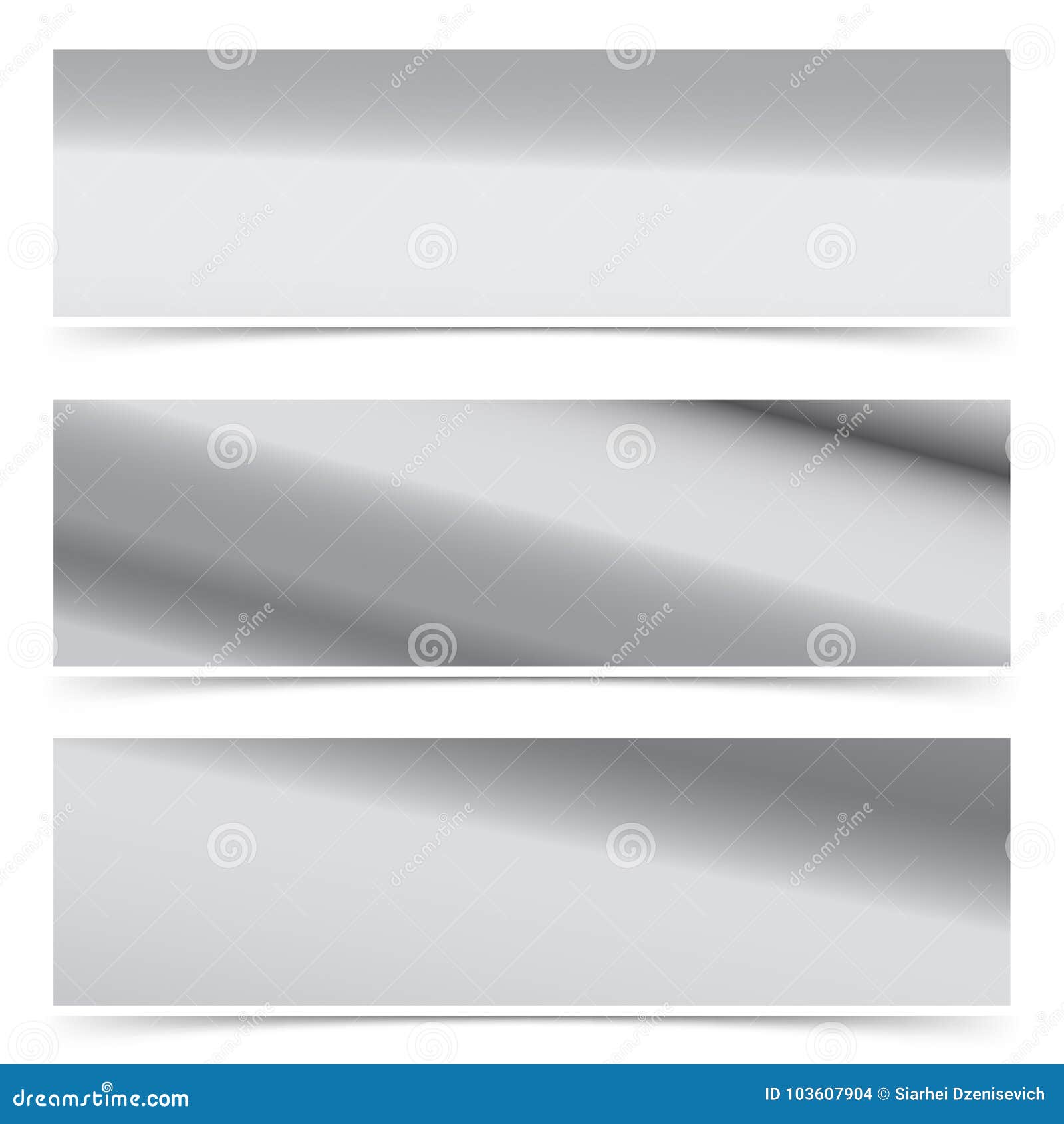 Modern Web Header Collection with Metallic Silver Gradient Pattern ...